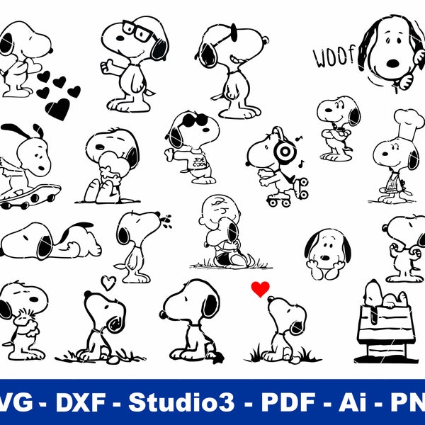 Snoopy Svg - Etsy