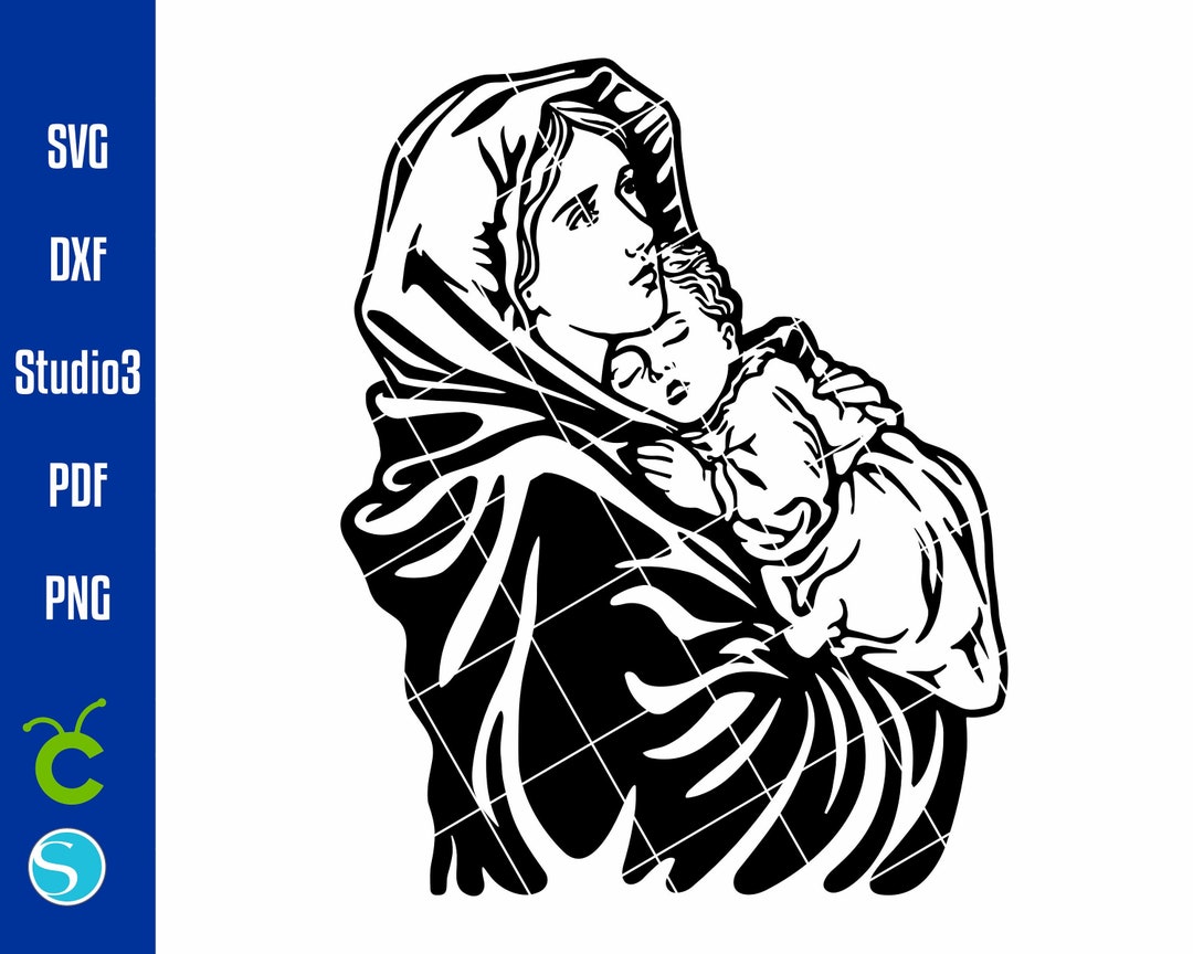 Mary and Jesus Svg, Jesus and Mary Svg, Virgin Mary Svg, Baby Jesus Svg ...