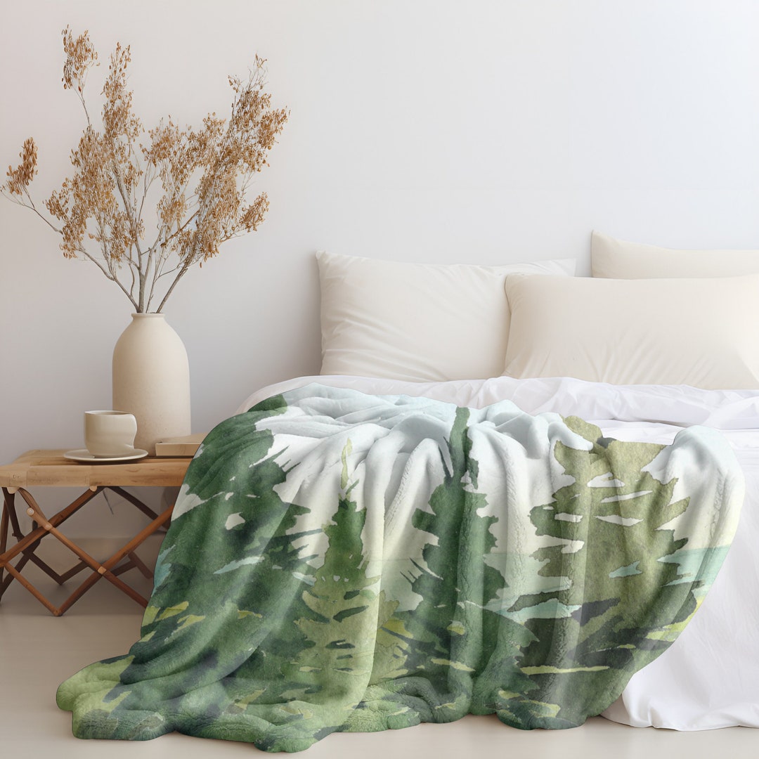 Rustic Pines, Outdoors Blanket, Pine Trees, Great Gift Idea, for Him ...