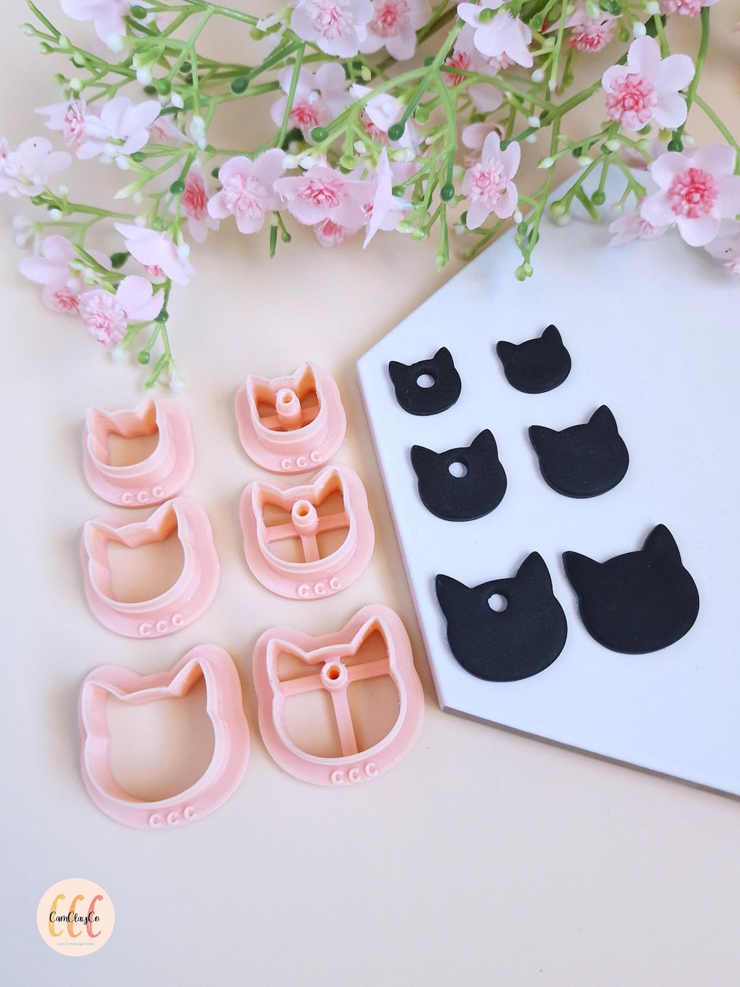 3D Cat Head Cookie Cutters for Polymer Clay Jewelry Making ...
