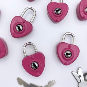 10pc Rose Pink Heart Locks, Heart Padlocks, Mini Locks, Valentines Day ...