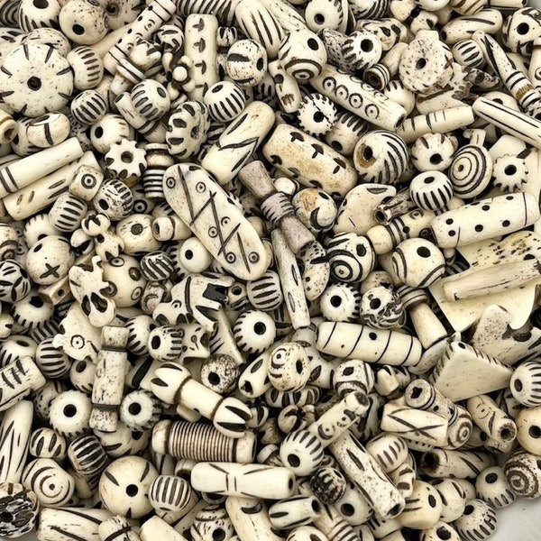 White Bone Beads - Etsy