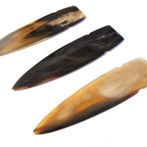 5" Horn Spear Head Arrowhead Carved Horn Polished Natural Horn Jewelry ...