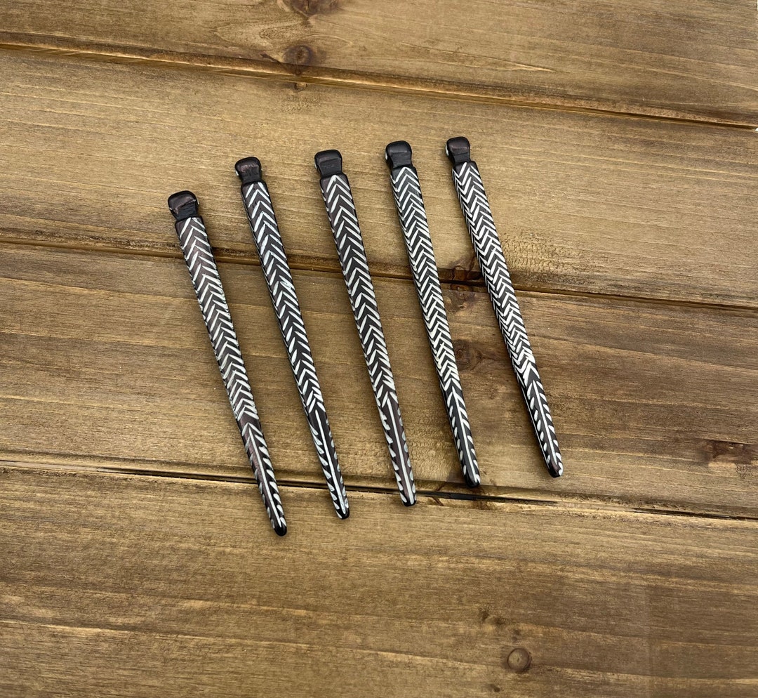 5pc 4" Chevron Bone Spike Pendants, 100mm, Nalbinding, Needle, Bone ...