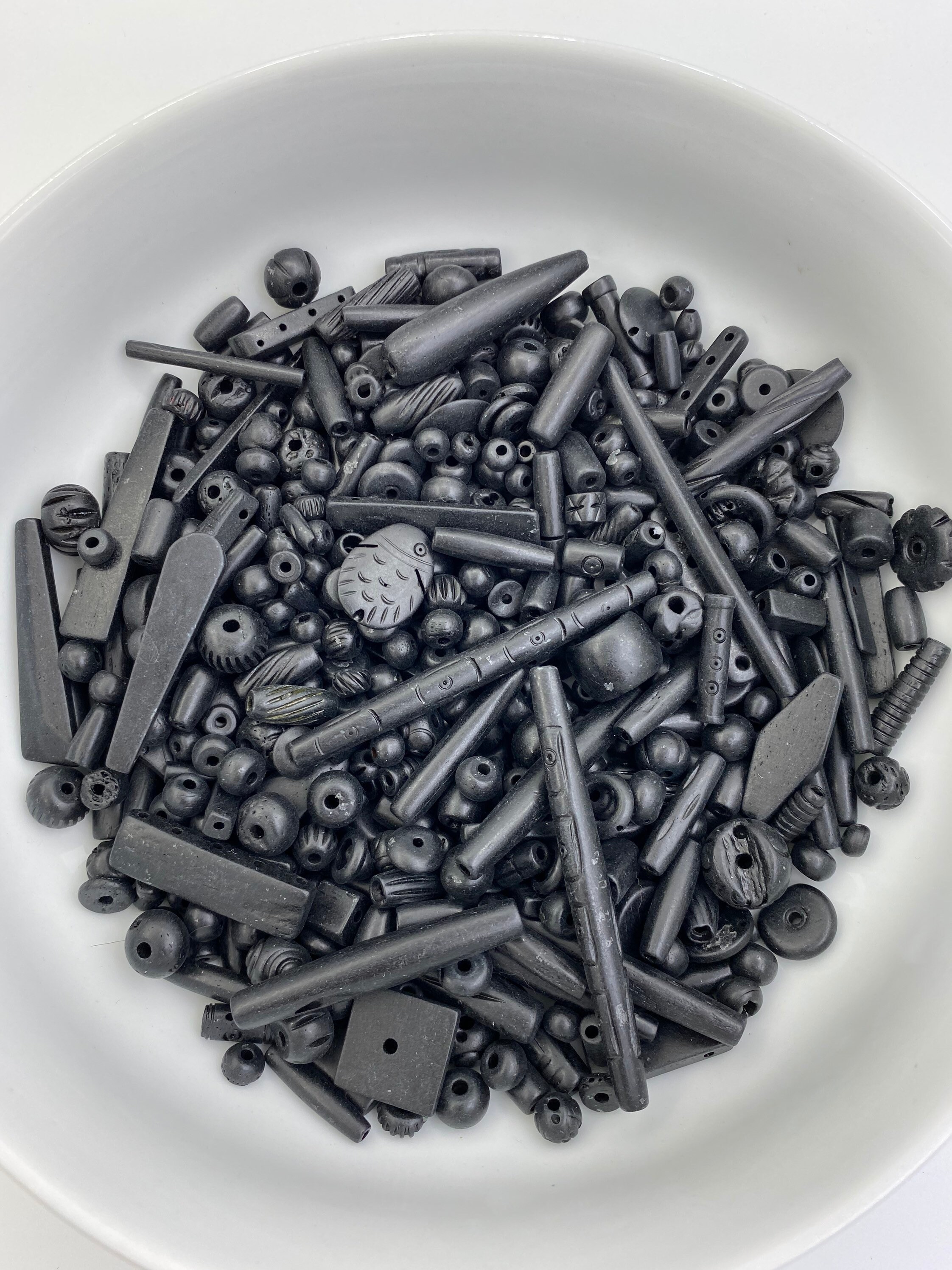 1/2lb Black Bone Bead Mix Carved Bone Bead Lot Half Pound | Etsy