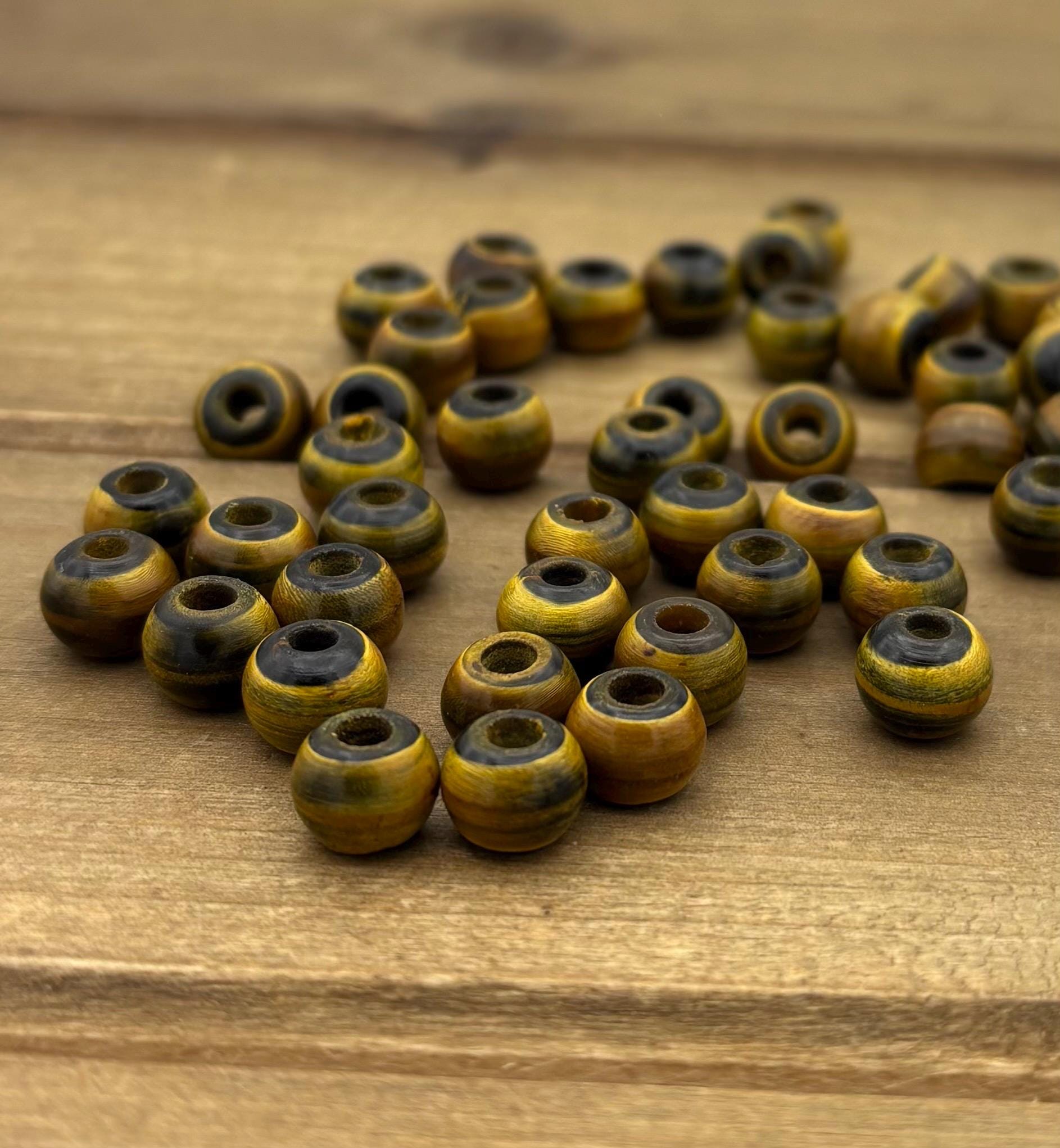 50pc 8mm Burnt Horn Round Beads, 8mm Horn Beads, Horn Spacer Beads ...