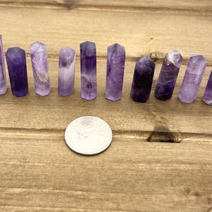 5pc Mini Amethyst Obelisk Crystal Point, Amethyst Gemstone Pillar ...