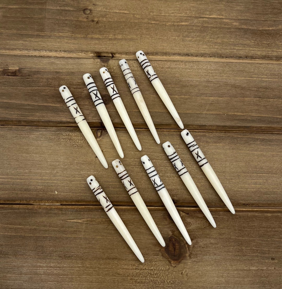 5pc 75mm Bone Spikes Batik Bone Beads Carved Bone Spike - Etsy