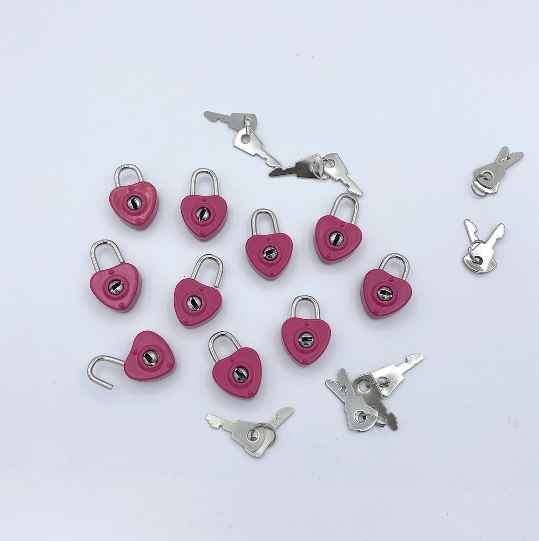 10pc Rose Pink Heart Locks, Heart Padlocks, Mini Locks, Valentines Day ...