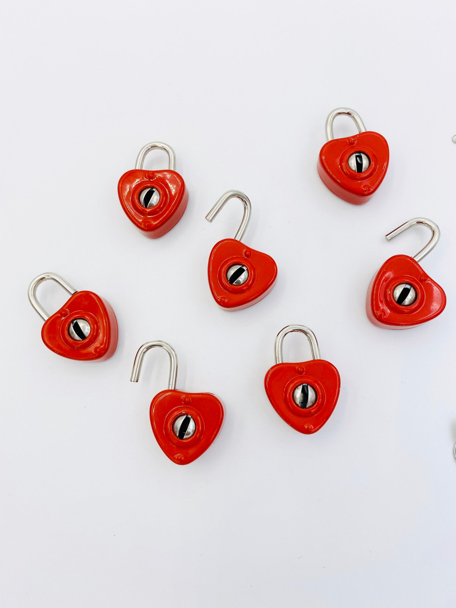 10pc Red Heart Locks, Heart Padlocks, Mini Locks, Valentines Day ...