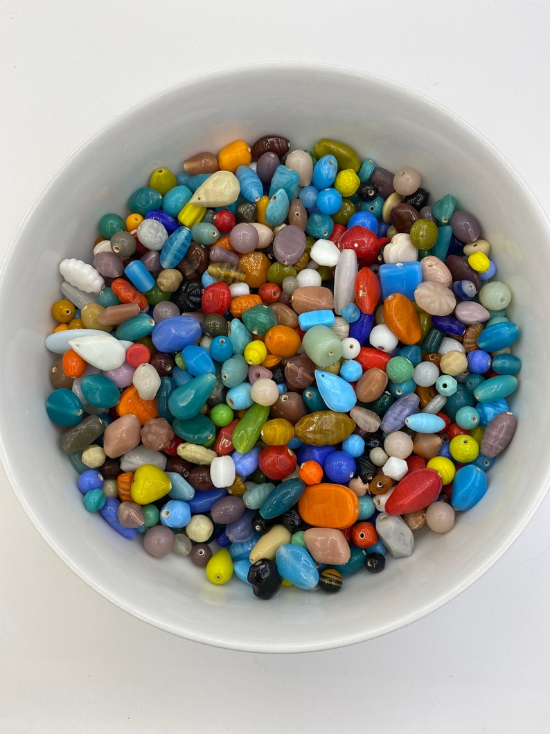 1/2lb India Glass Beads, Bulk Beads, Colorful Glass Beads, Half Pound ...