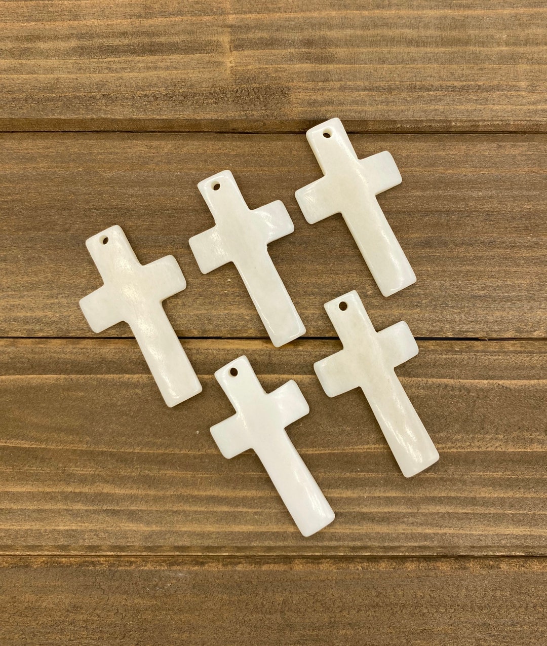 5pc 2 Bone Cross Pendants 50mm Carved Bone Cross - Etsy