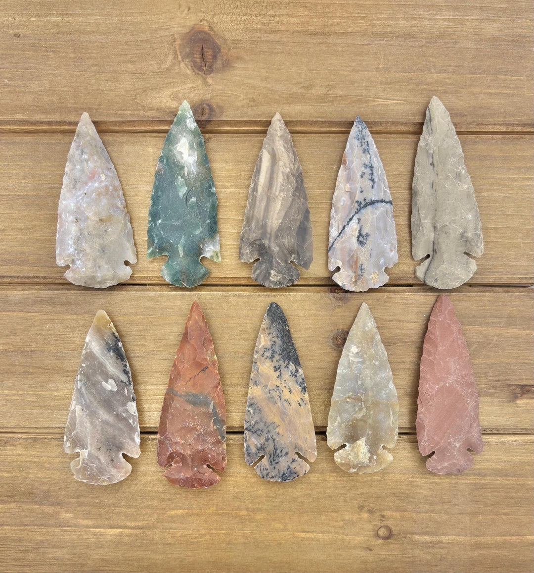 10pc as is 3" Arrowheads, 2.75" Gemstone Arrowheads, Arrow Head ...