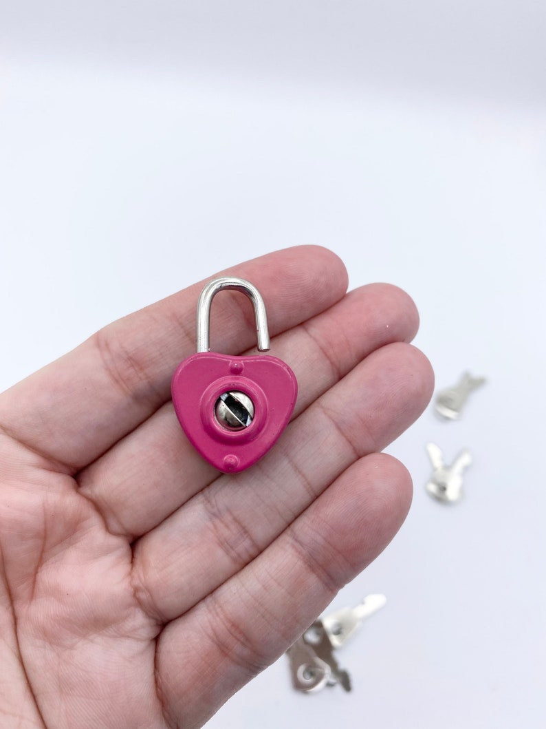 10pc Rose Pink Heart Locks, Heart Padlocks, Mini Locks, Valentines Day ...