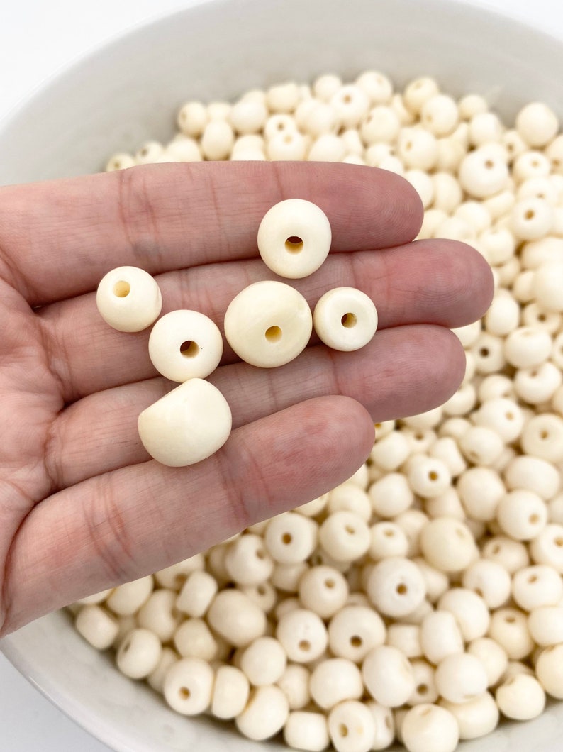 1/2lb Round White Bone Bead Mix 10mm 15mm Bone Beads - Etsy