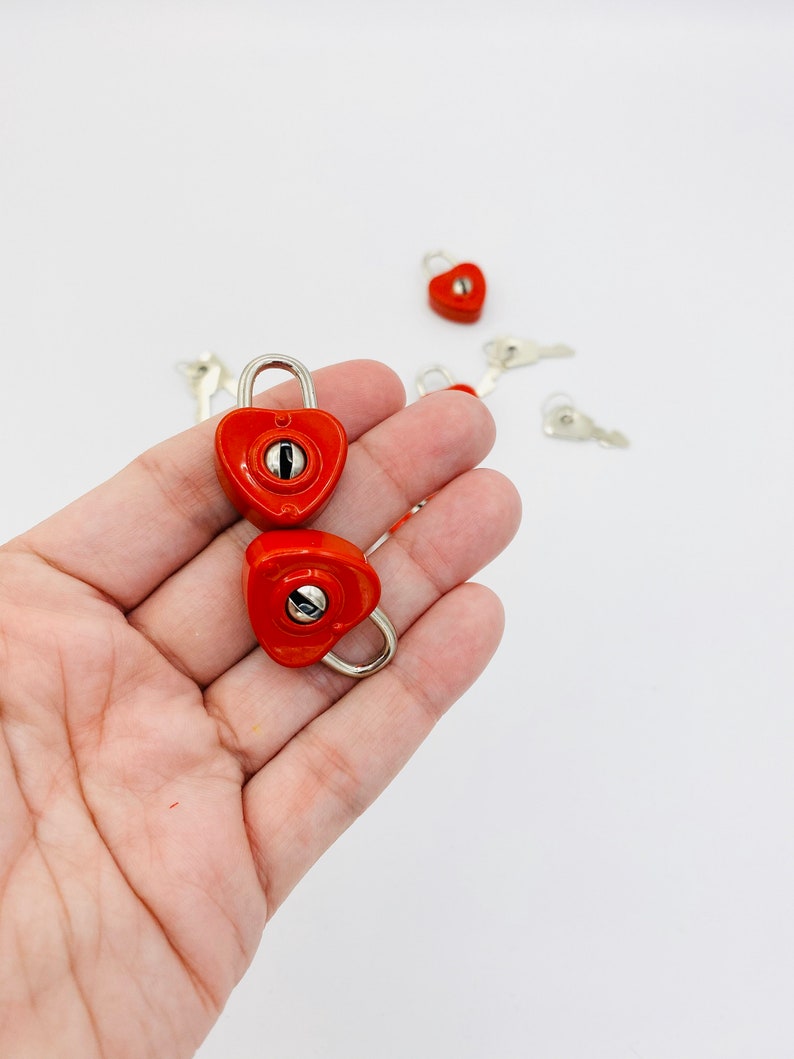 10pc Red Heart Locks, Heart Padlocks, Mini Locks, Valentines Day ...