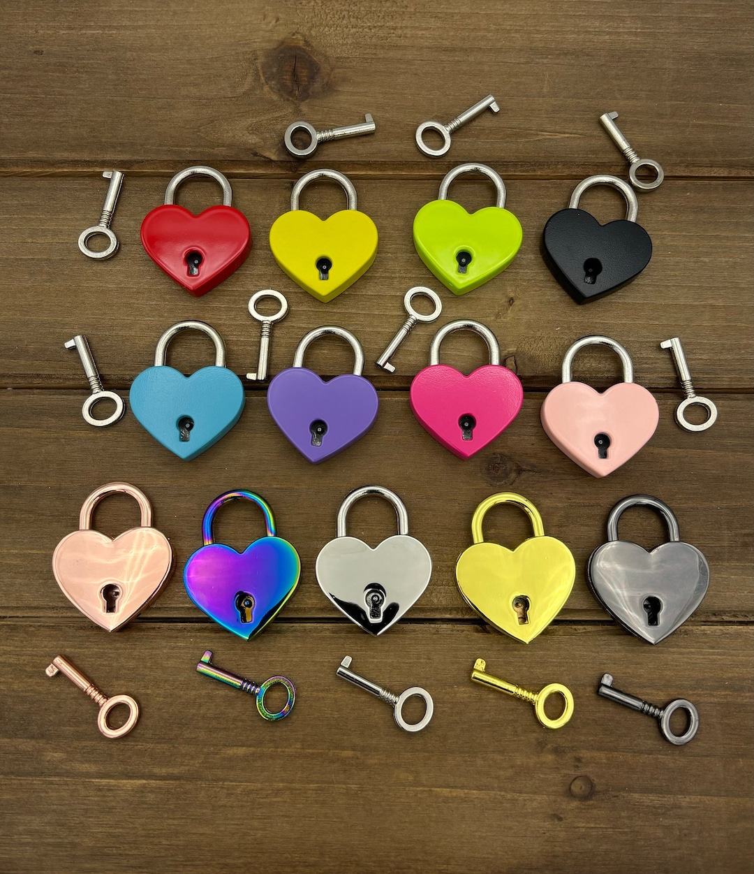 Mini Heart Padlock, Pink, Rose Gold, Black, Purple, Novelty Locks ...