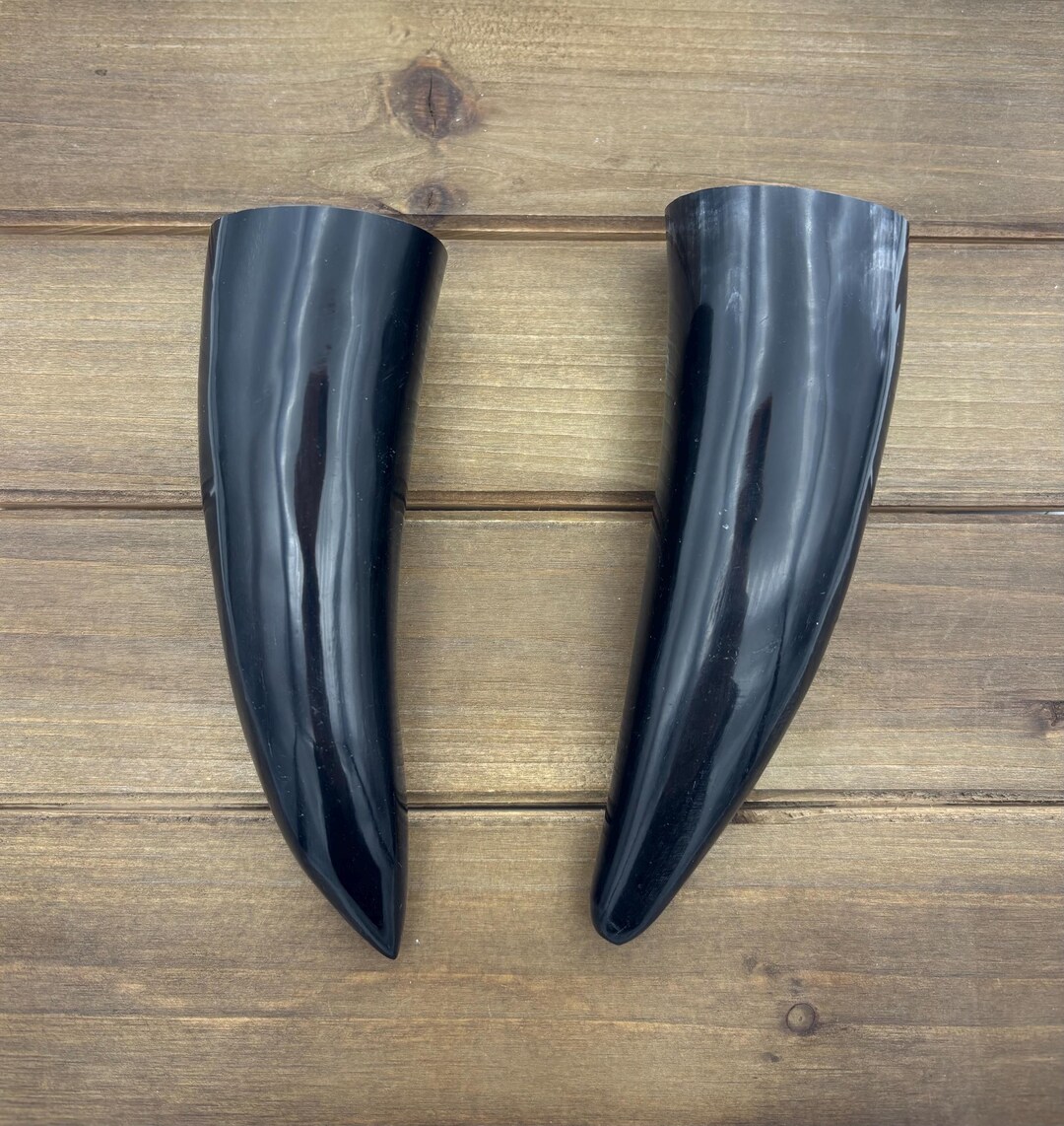 6" Black Horn Pairs, Polished Horn, Buffalo Horn Tip, Horn, Marbled ...