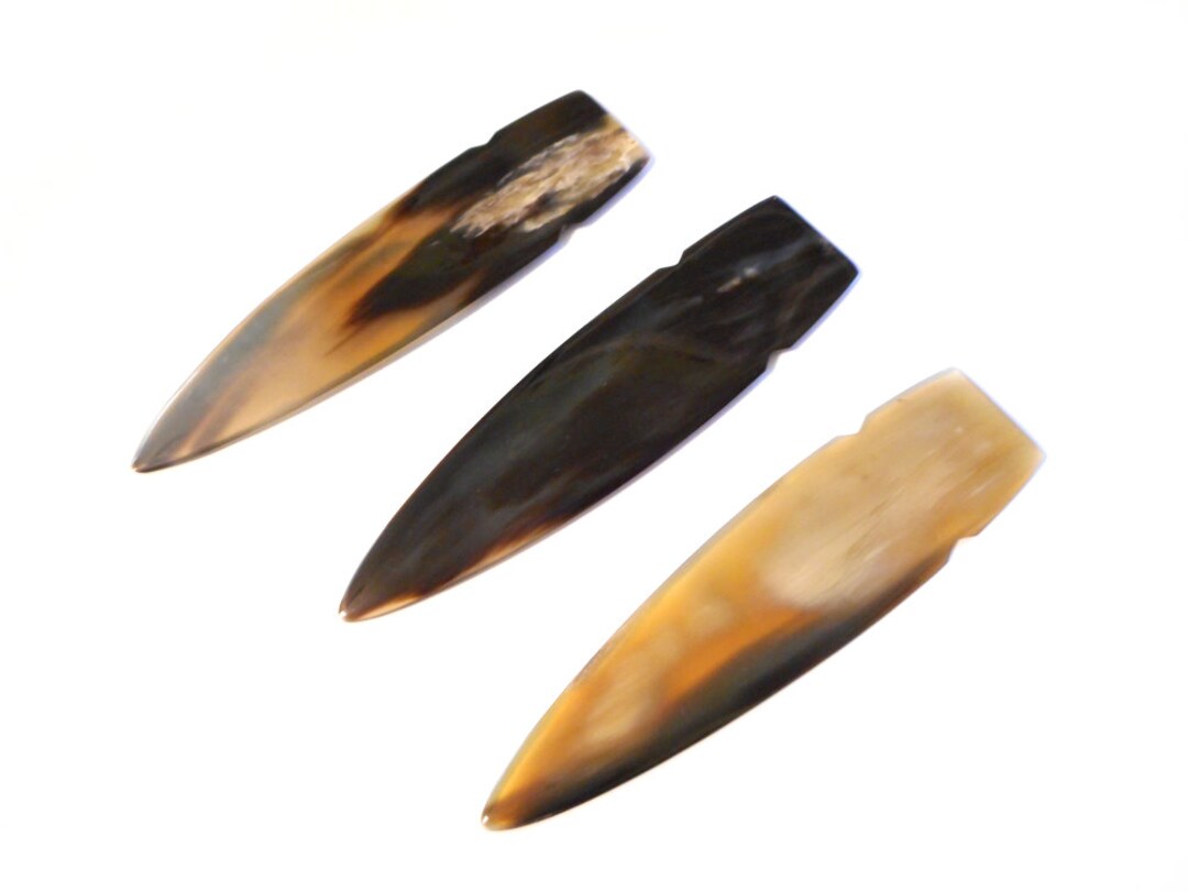5" Horn Spear Head Arrowhead Carved Horn Polished Natural Horn Jewelry ...
