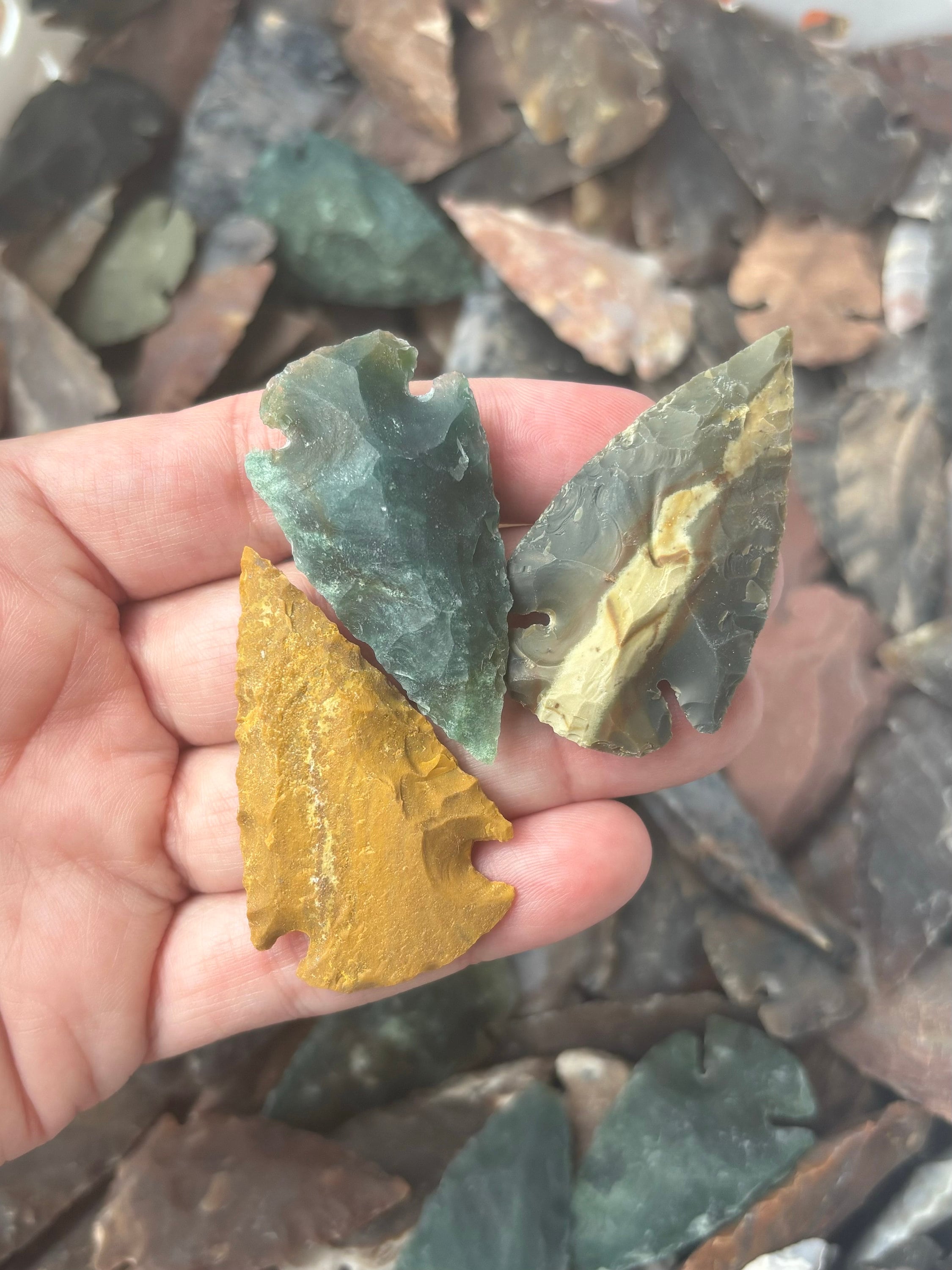 25pc 1.75" Arrowheads, 2" Arrowheads, Stone Arrowheads, Carved Arrowheads, Bulk Arrowheads, Hand ...