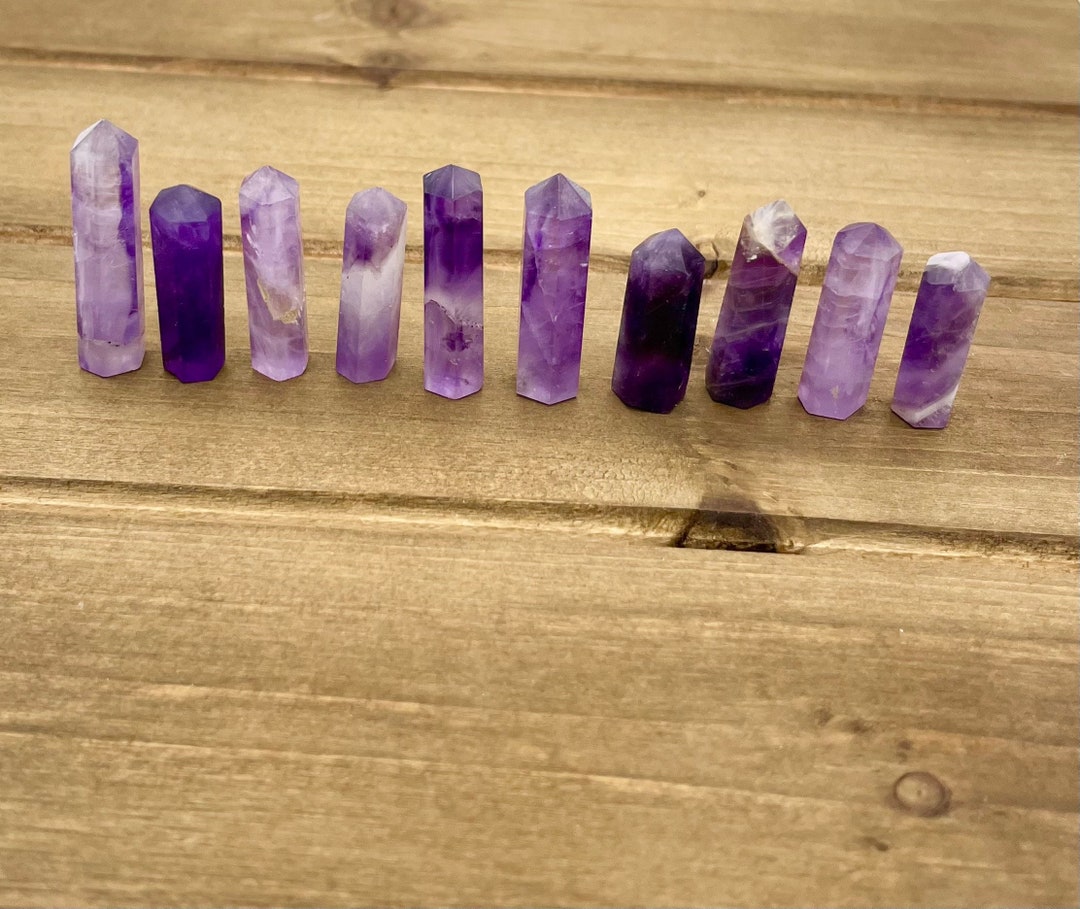 5pc Mini Amethyst Obelisk Crystal Point, Amethyst Gemstone Pillar ...