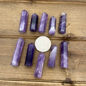 5pc Mini Amethyst Obelisk Crystal Point, Amethyst Gemstone Pillar ...