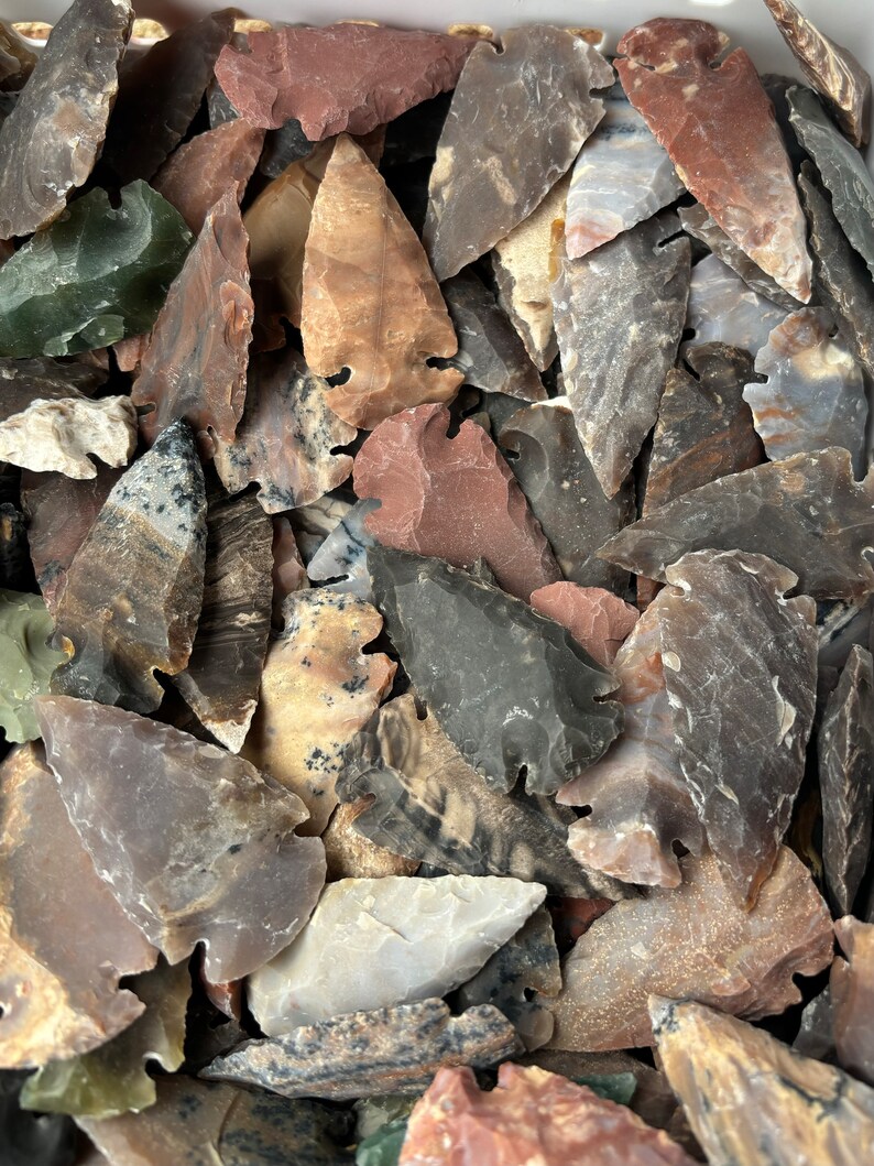 25pc 1.75" Arrowheads, 2" Arrowheads, 2.25" Stone Arrowheads, Carved ...
