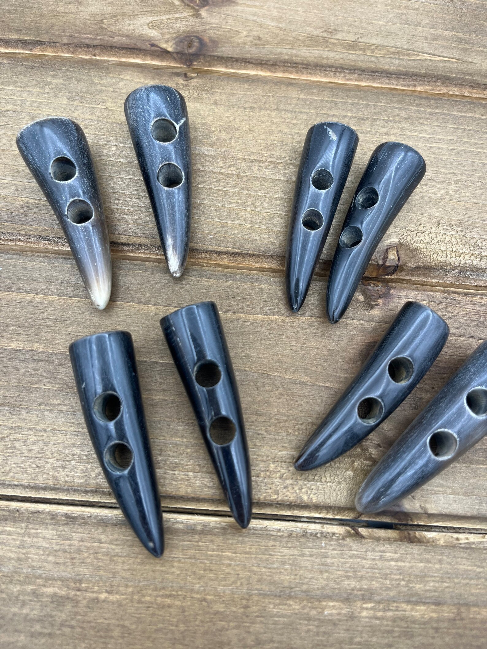2pc Natural Black Horn Toggle Buttons, 2" Toggle Buttons, Horn Tips ...