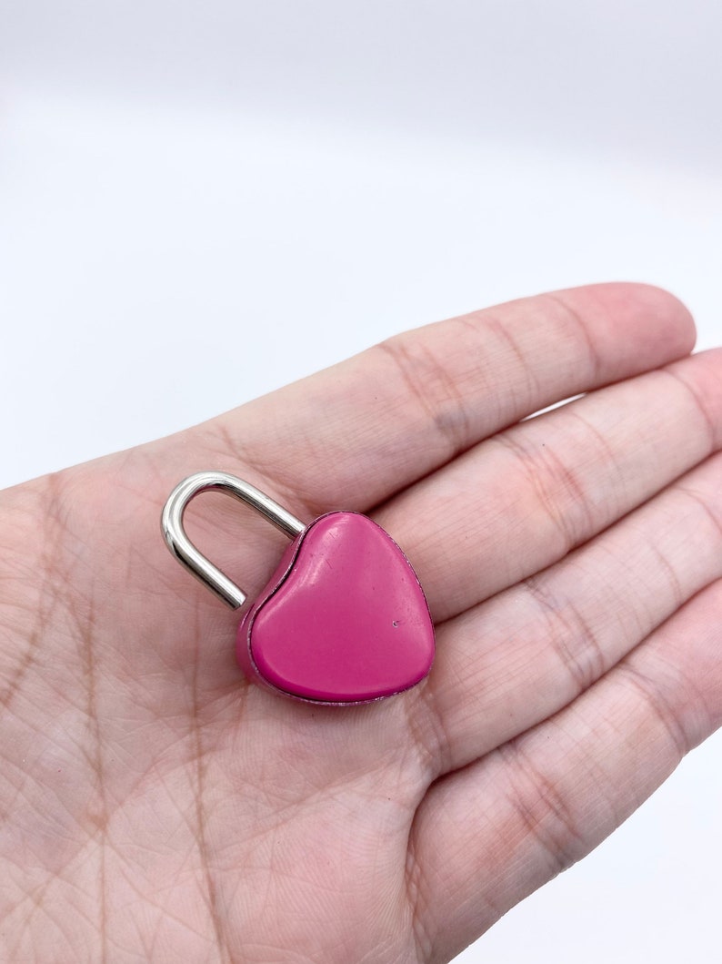10pc Rose Pink Heart Locks, Heart Padlocks, Mini Locks, Valentines Day ...