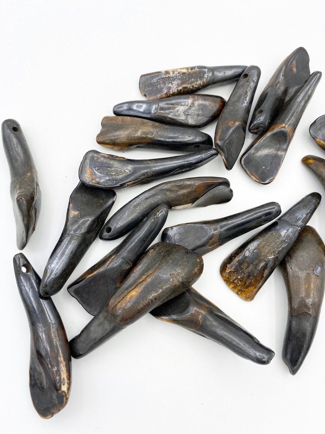 5pc+ Water Buffalo Teeth, Bone Tooth, Bone Beads, Tooth Pendant, Tribal ...