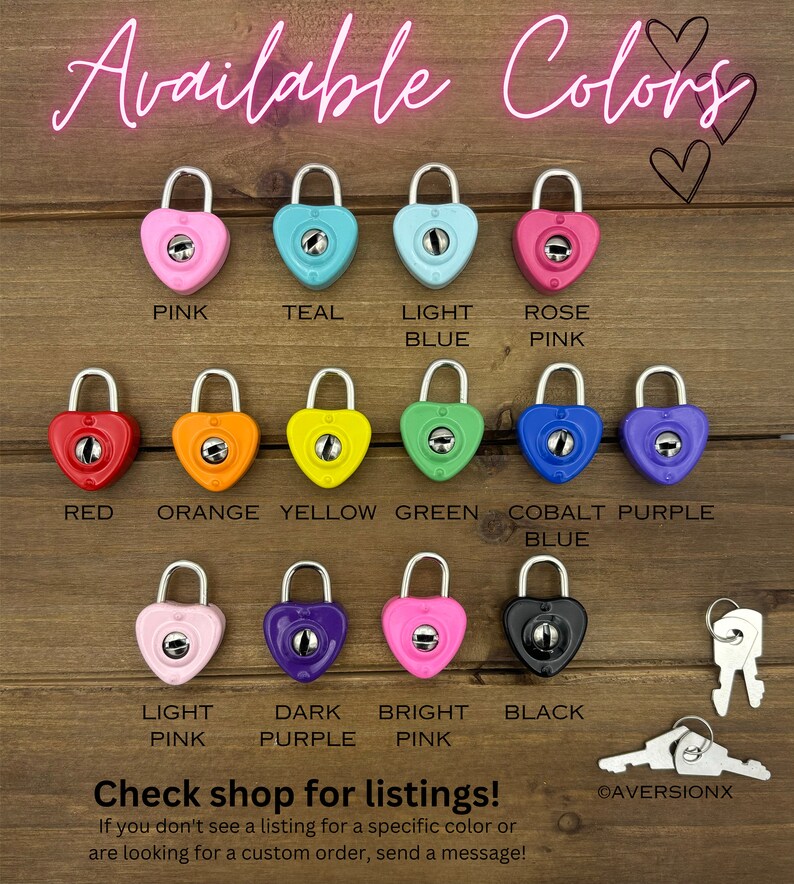 6pc Heart Padlocks Set, Rainbow Locks, Vintage Novelty Locks, Mini Lock ...