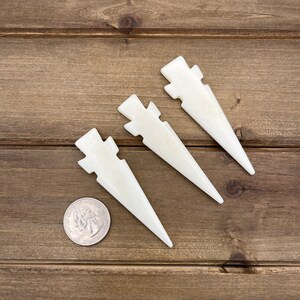 3pc 72mm Bone Arrow Heads, 2.8", Arrowhead Spear Natural Bone Jewelry ...