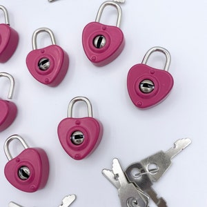 10pc Rose Pink Heart Locks, Heart Padlocks, Mini Locks, Valentines Day ...