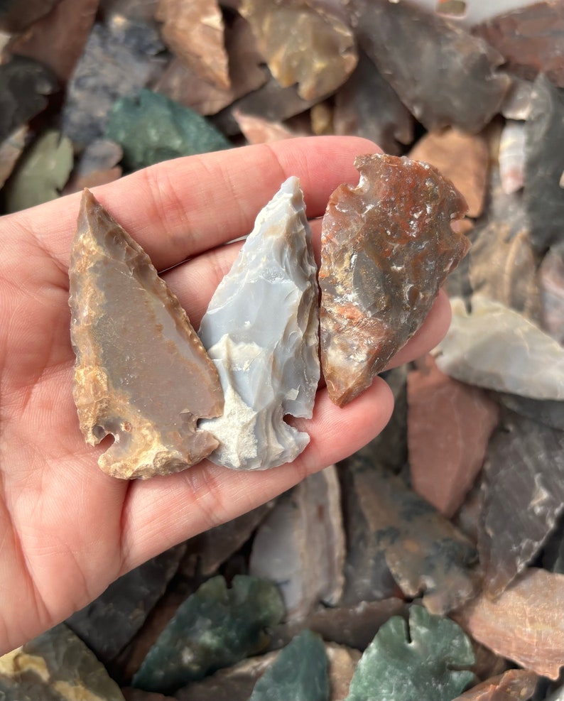 25pc 1.75" Arrowheads, 2" Arrowheads, 2.25" Stone Arrowheads, Carved ...