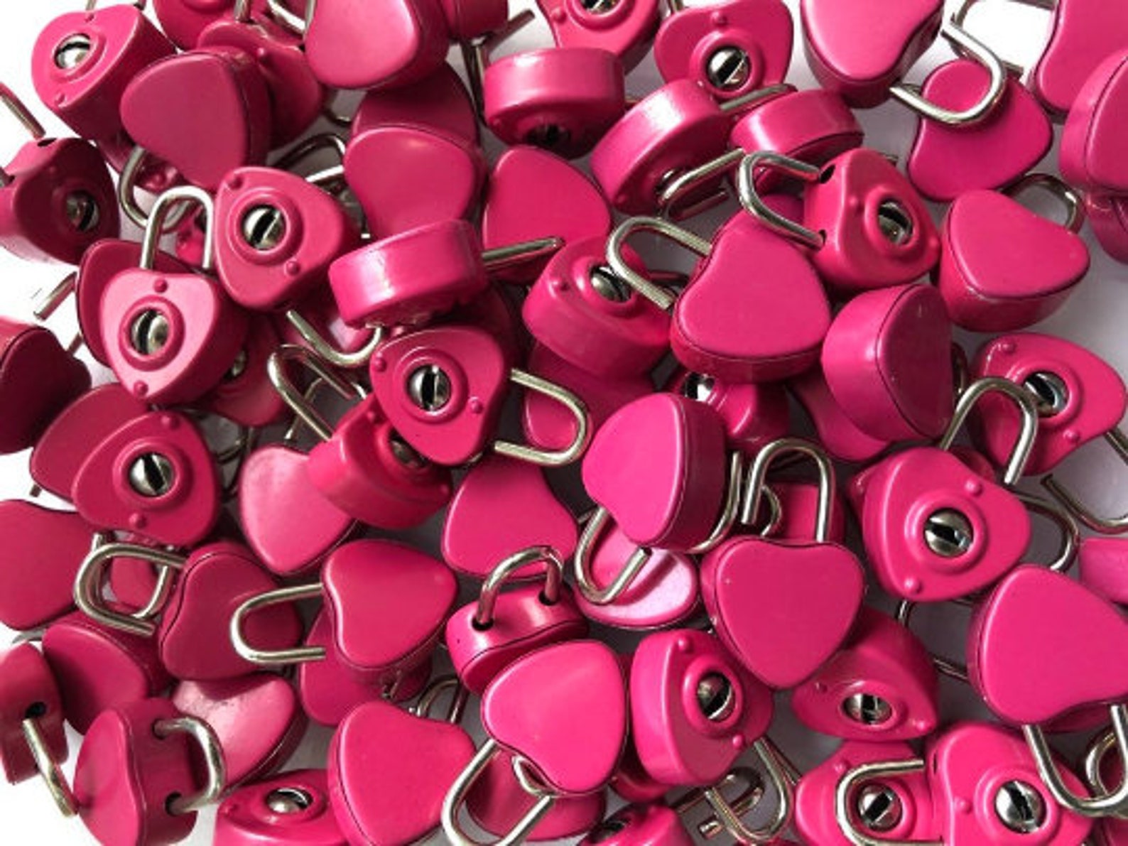 10pc Rose Pink Heart Locks, Heart Padlocks, Mini Locks, Valentines Day ...
