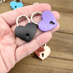 Mini Heart Padlock, Pink, Rose Gold, Black, Purple, Novelty Locks ...