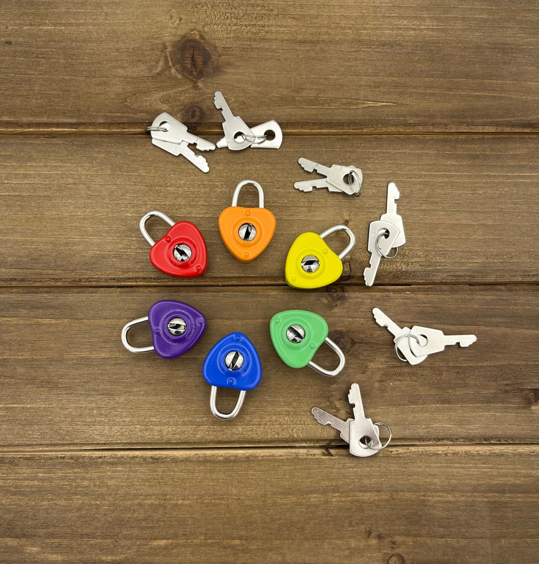 6pc Heart Padlocks Set, Rainbow Locks, Vintage Novelty Locks, Mini Lock ...