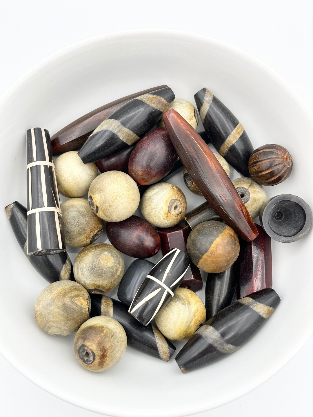 XL Horn Beads, Bulk Horn Beads, Natural Buffalo Horn, Assorted Horn Mix ...