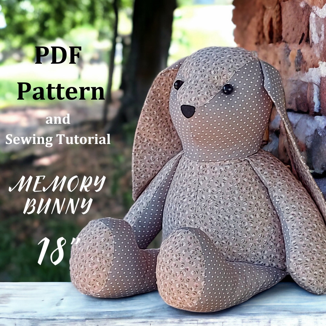 Memory Bunny Sewing Pattern: 18" Keepsake Rabbit Soft Toy (PDF Pattern ...