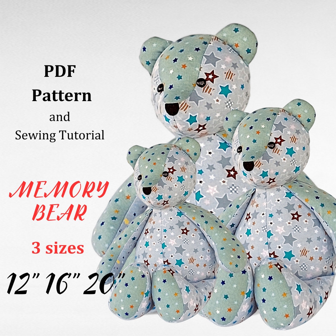 Memory Bear Pattern, Make Teddy Bear, Keepsake Bear Sewing Pattern - Etsy