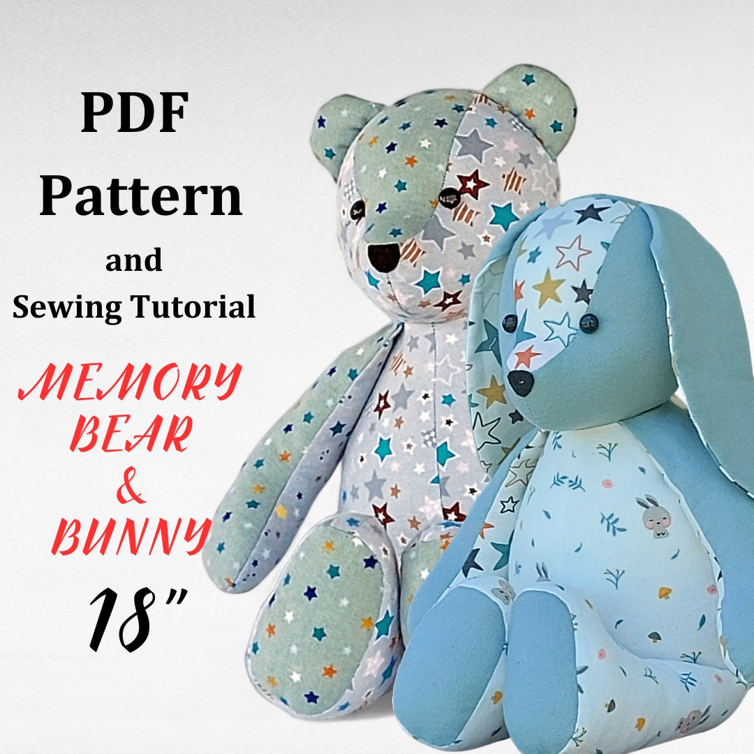 Memory Bear & Bunny Sewing Pattern: 18" Keepsake Animals (PDF Pattern ...