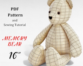 Memory Bear Pattern, Make Teddy Bear, Keepsake Bear Sewing Pattern - Etsy
