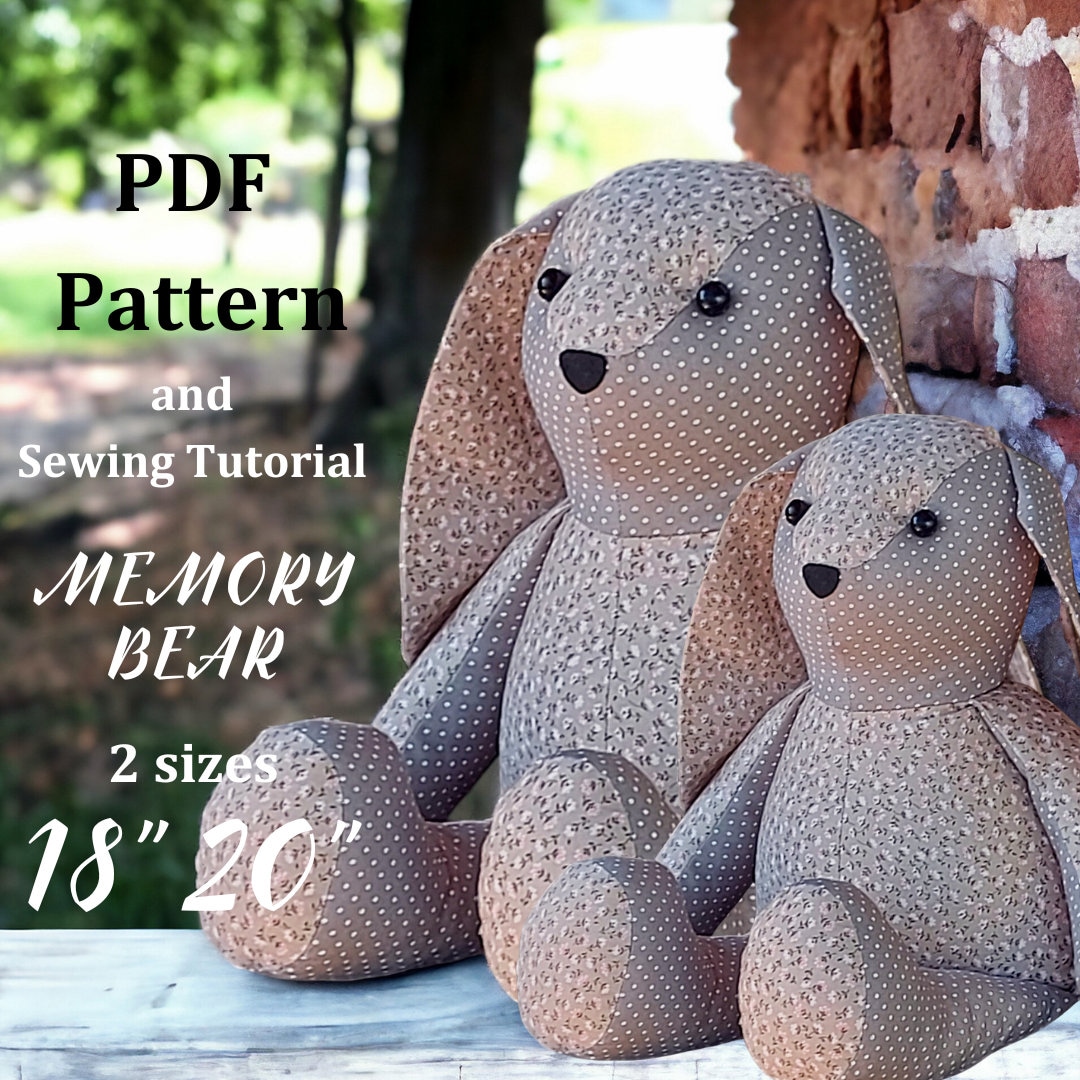Memory Bunny Pattern, Keepsake Bunny Sewing Pattern, Rabbit Soft Toy ...