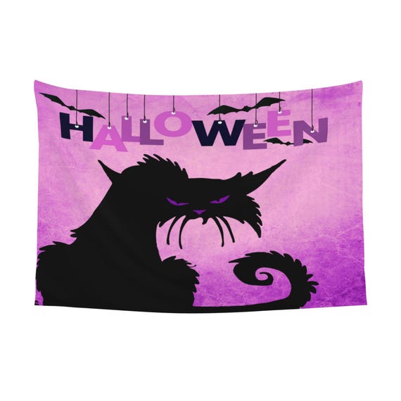 Zwarte Kat Halloween Behang Happy Halloween Achtergrond Heks Zwarte