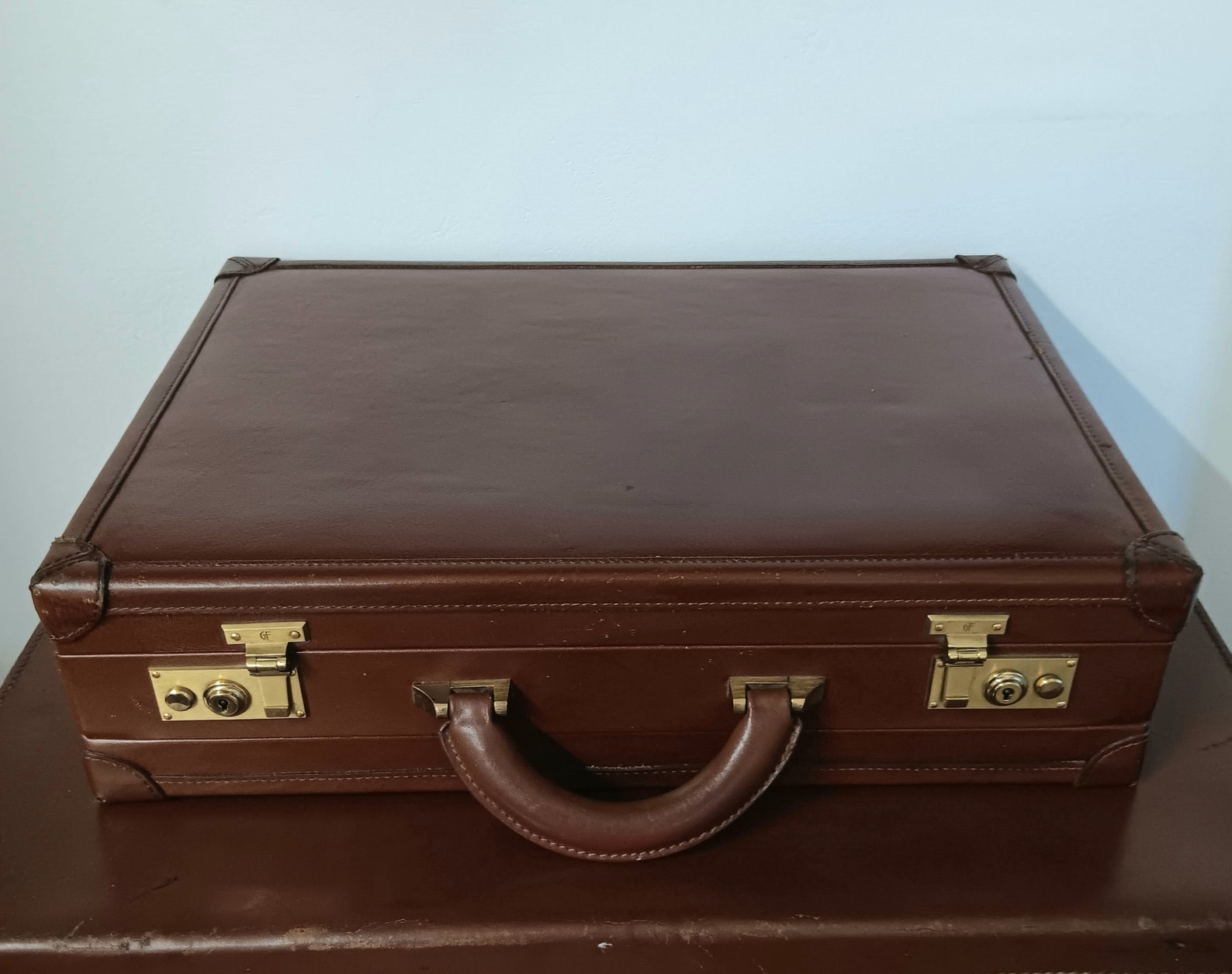 Vintage Leather Attache Case . Briefcase. Document Case. - Etsy