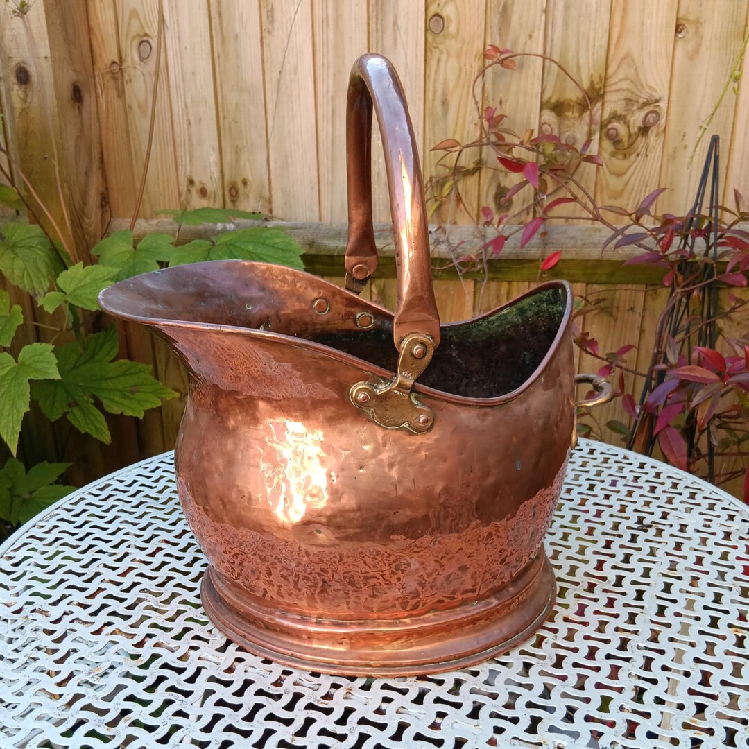 Antique Copper Coal Scuttle . Bucket.hod. - Etsy