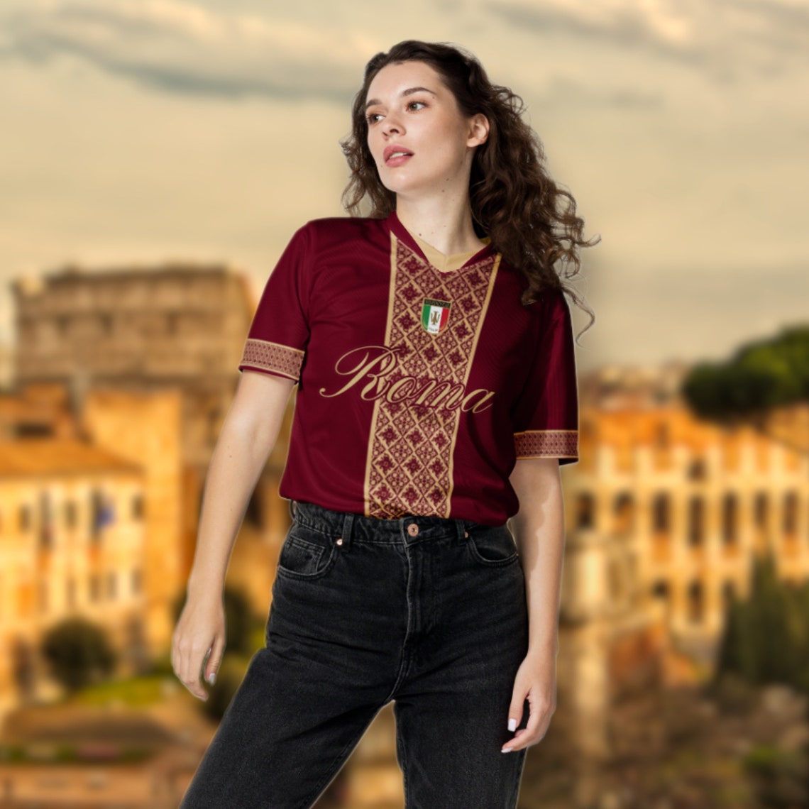 Rare Soccer Jersey Italy Streetwear Jersey Roma Renaissance Design ...