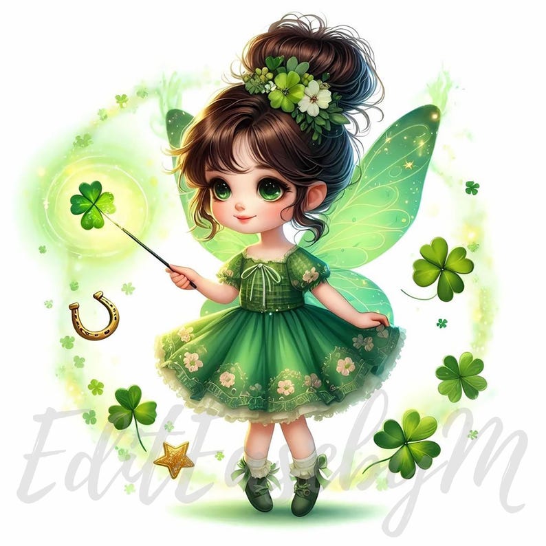 Clover Fairy Clipart | 10 High-quality 300 DPI Jpgs Commercial Use ...