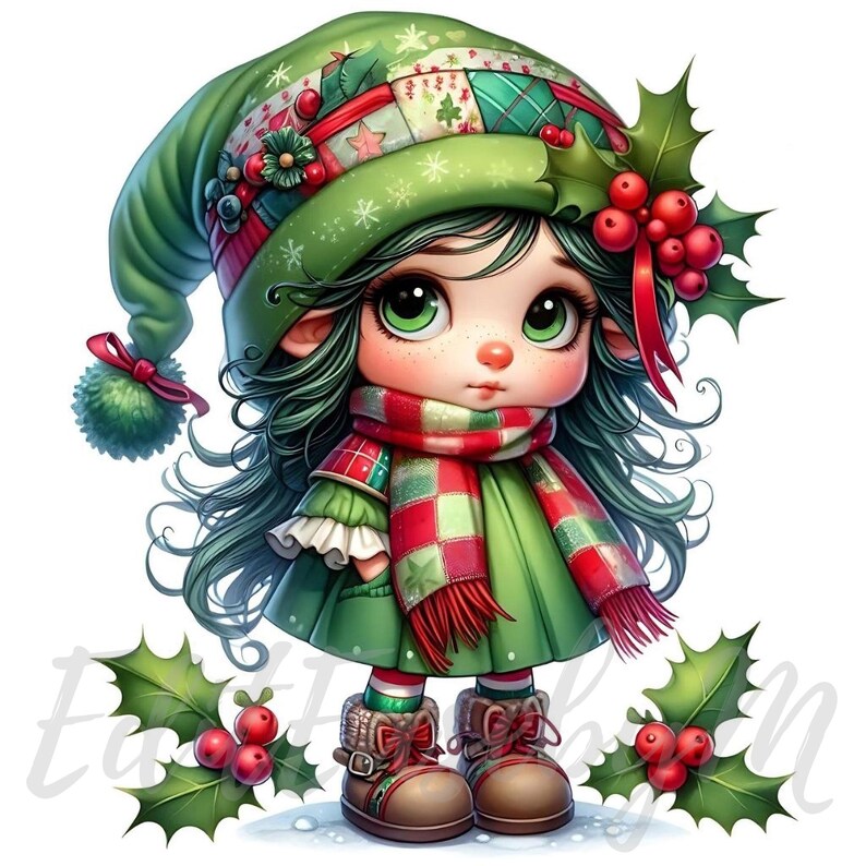 Mistletoe Mischief Gnome Clipart | 10 High-quality 300 DPI Jpegs ...