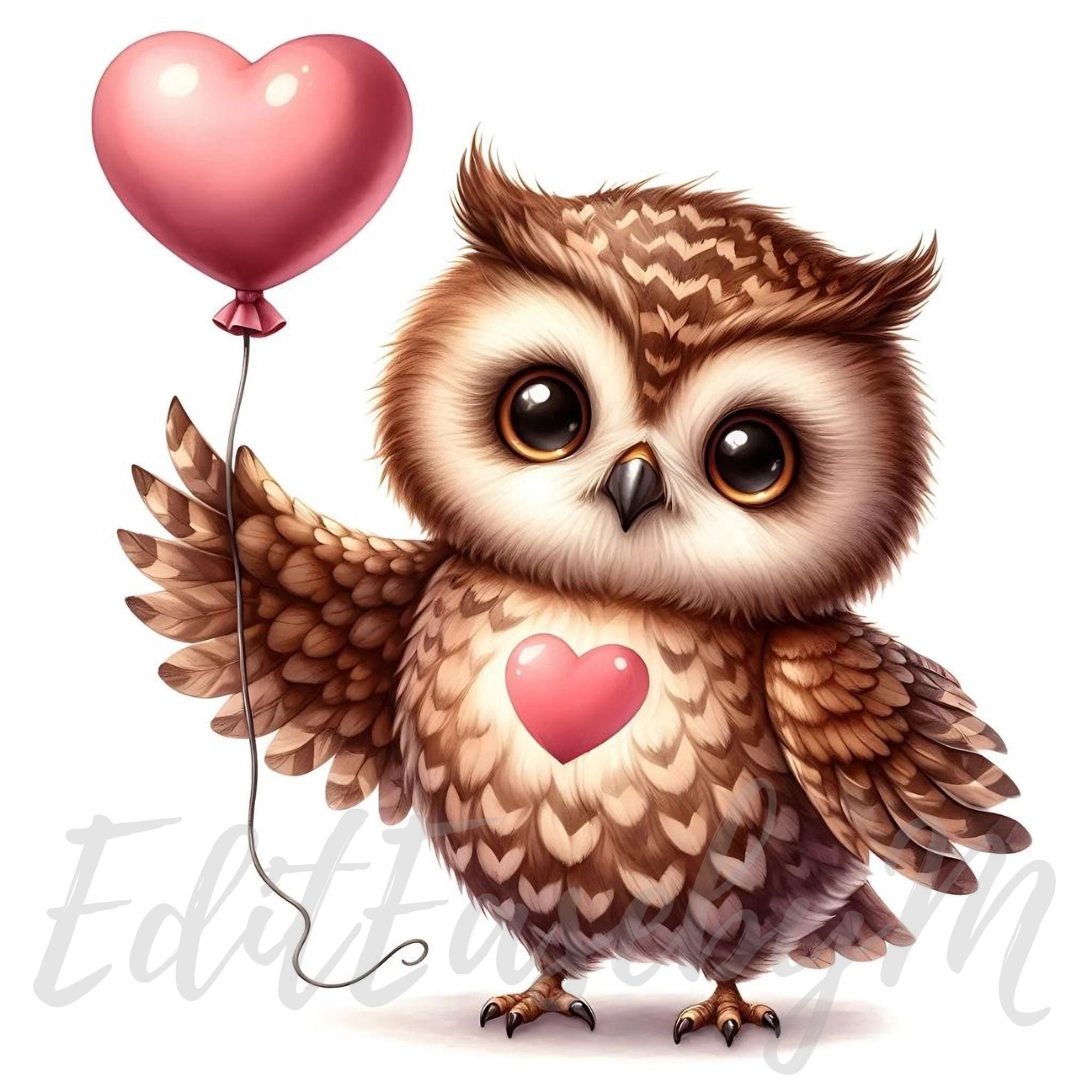Love Letter Owl Clipart | 10 High-quality 300 DPI Jpegs Commercial Use ...